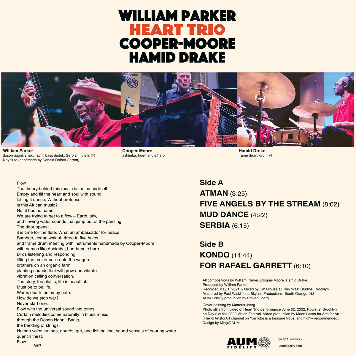 William Parker / Cooper-Moore / Hamid Drake – Heart Trio – AUM Fidelity